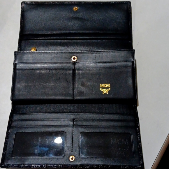MCM | Bags | Mcm Germany Long Leather Trifold Wallet Signature Embossed ...